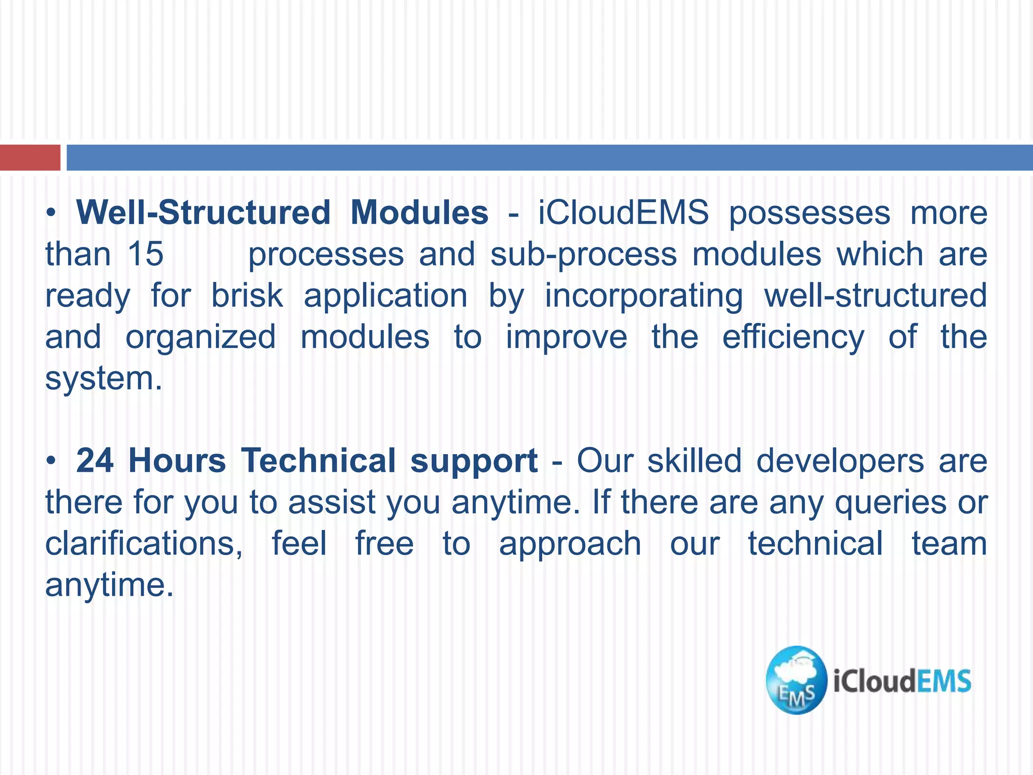 iCloudEMS - Education ERP Presentation | PPTX