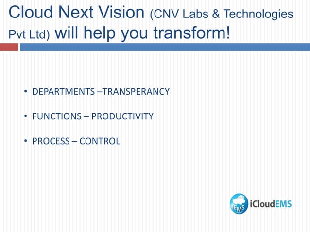 iCloudEMS - Education ERP Presentation | PPTX