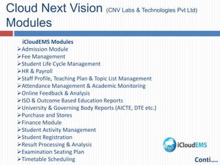 iCloudEMS - Education ERP Presentation | PPTX