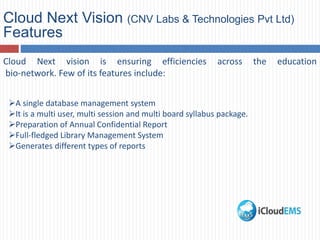 iCloudEMS - Education ERP Presentation | PPTX
