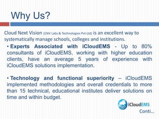 iCloudEMS - Education ERP Presentation | PPTX