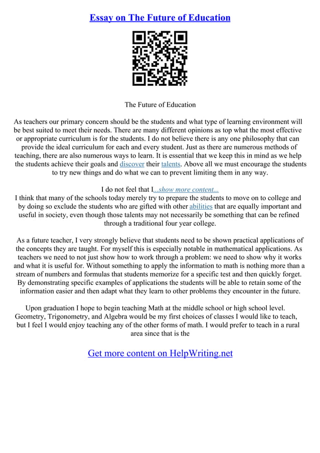 Education Essay Example | PDF