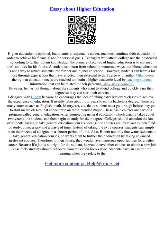 Education Essay Example | PDF