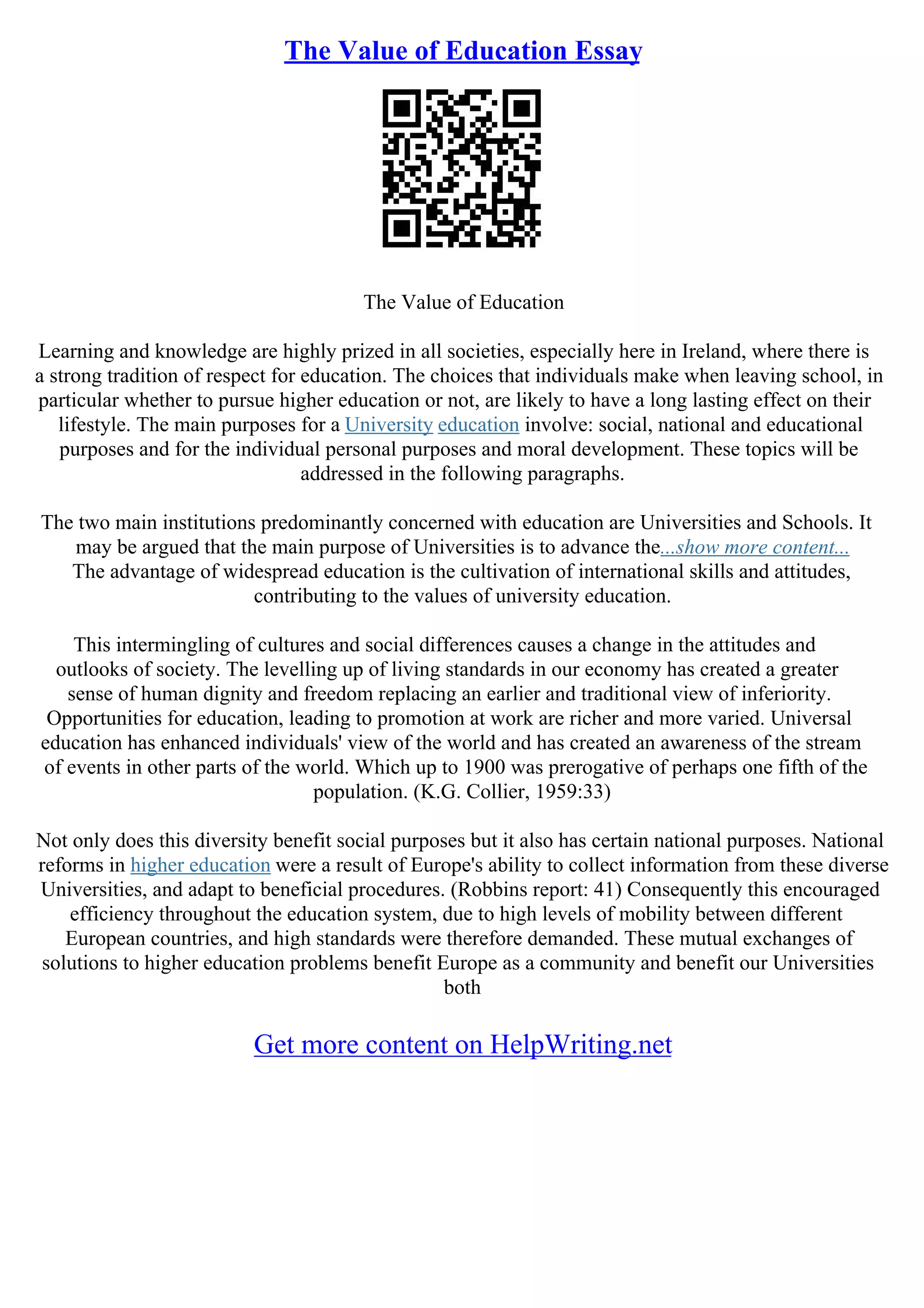 Education Essay Writing | PDF