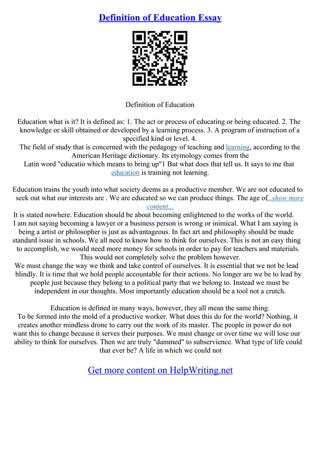 Education Essay Writing | PDF