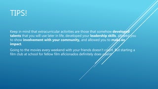 Education, extra curricular activities and opportunities | PPTX