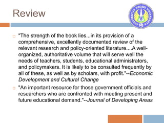 Education for Development - Book Review | PPTX