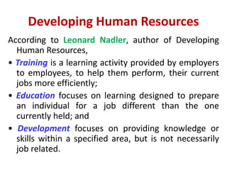 Education for human resource development | PPTX
