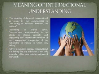 Sociology Education for international understanding | PPTX