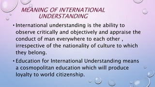 Education for International Understanding | PPTX