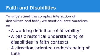 Disability and Faith Communities | PPTX