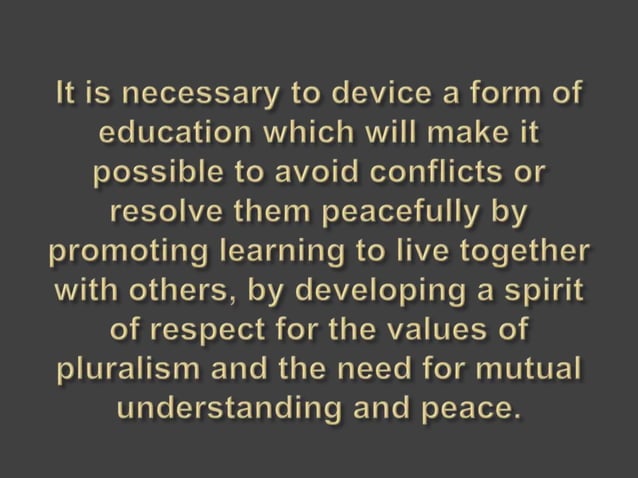 Education for peaceful coexistence | PPTX