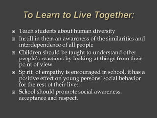 Education for peaceful coexistence | PPTX