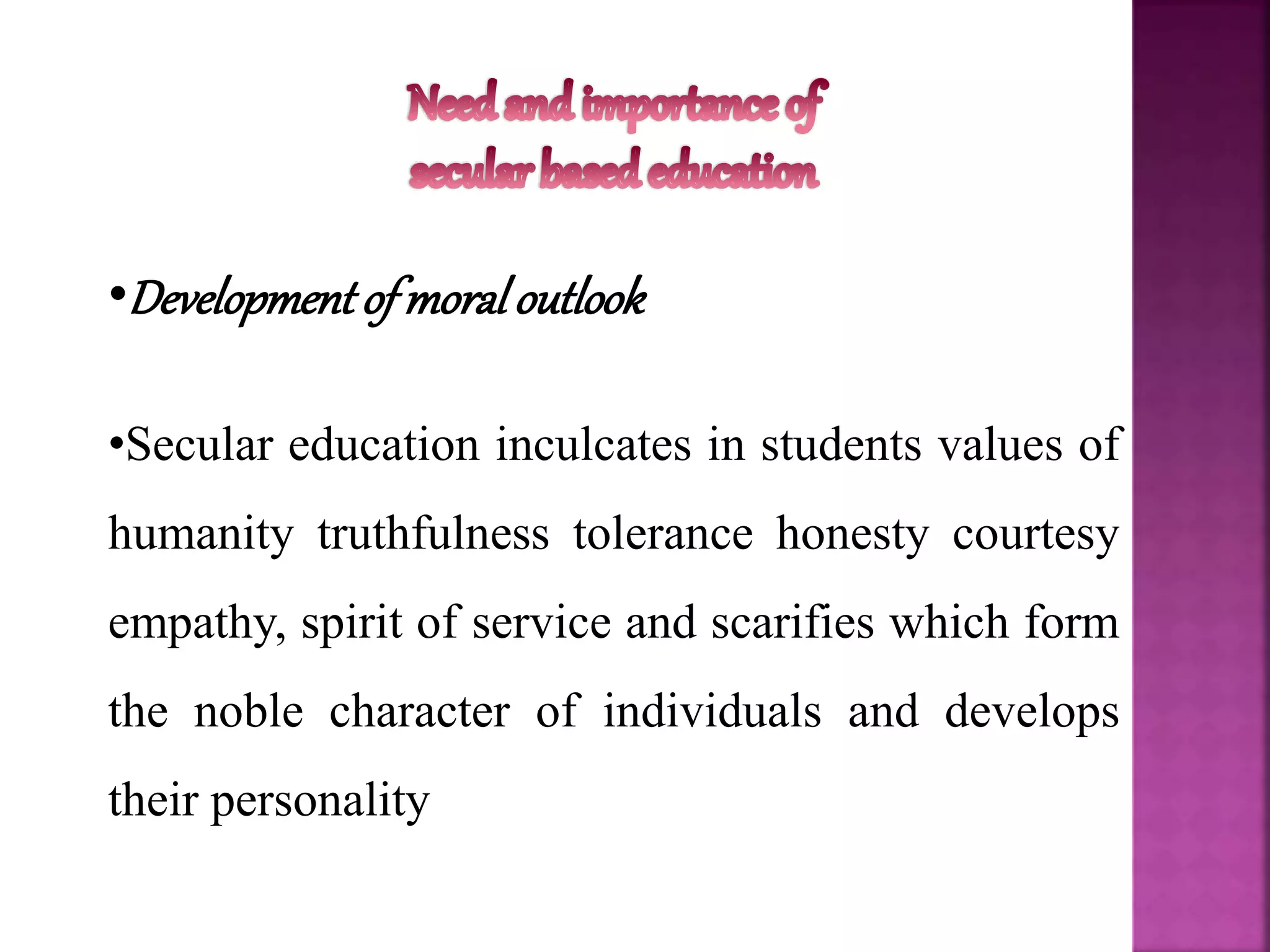 Education for secularism | PPTX