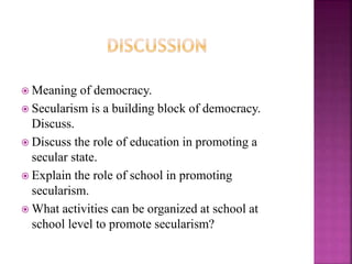 Education for secularism | PPTX