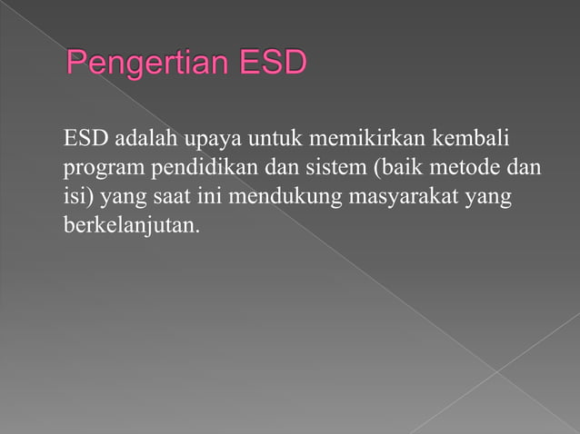 Education for sustainable development (esd) | PPT