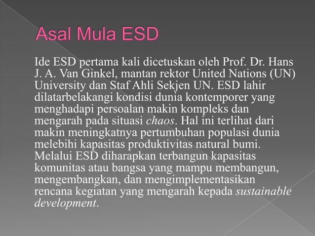 Education for sustainable development (esd) | PPT