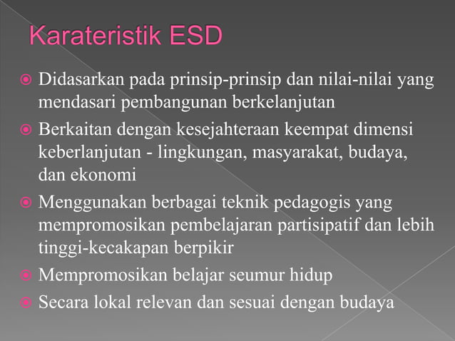 Education for sustainable development (esd) | PPT