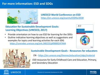 "Education for Sustainable Development for 2030" | PPTX