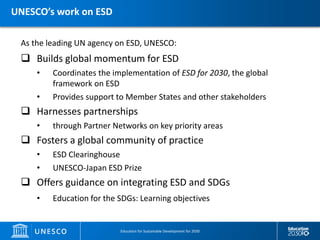 "Education for Sustainable Development for 2030" | PPTX