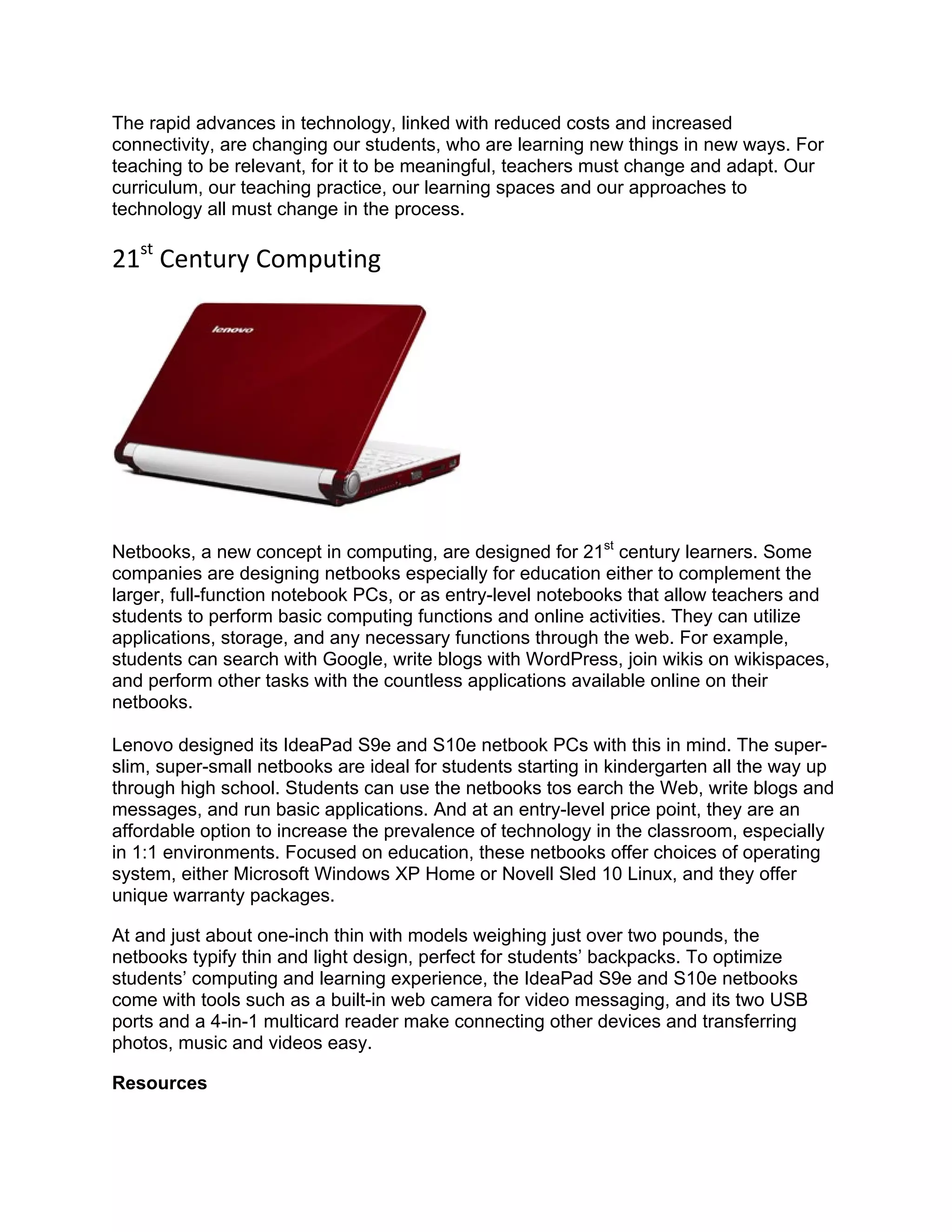 Education for the 21st century: the basics | PDF