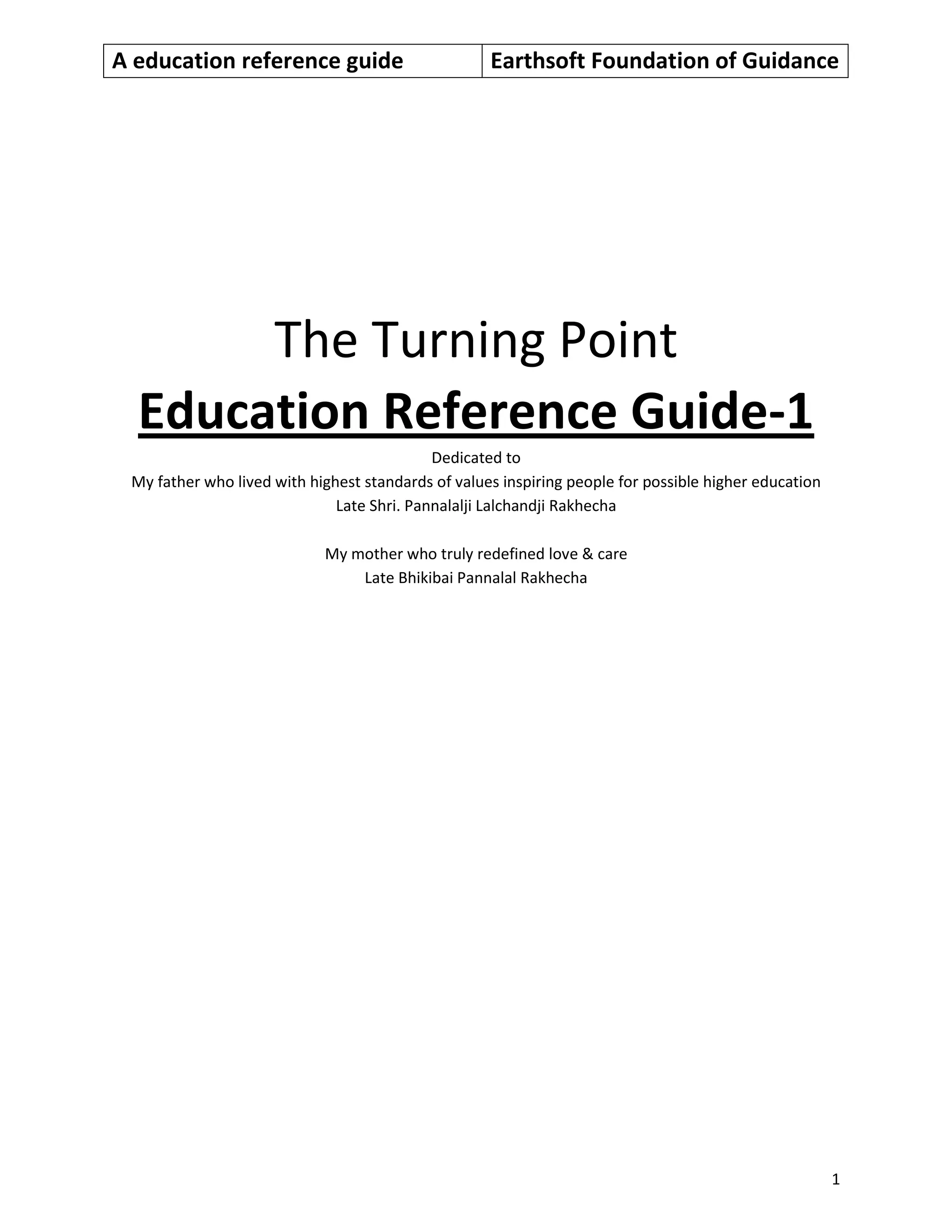 Education guidance part 1 | PDF