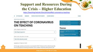 Education in a covid 19 crisis | PPTX