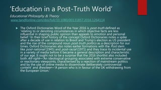 Education in a post truth world | PPT