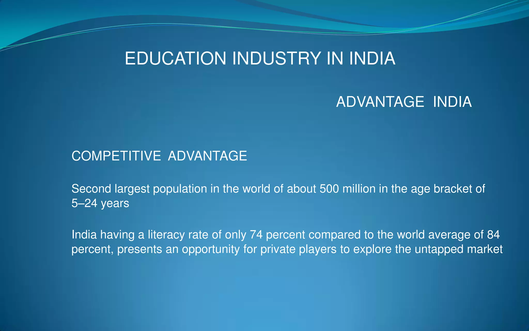 Education industry in india ppt | PDF