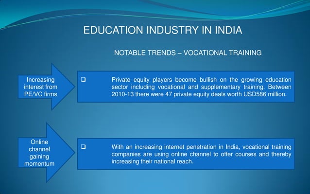 Education industry in india ppt