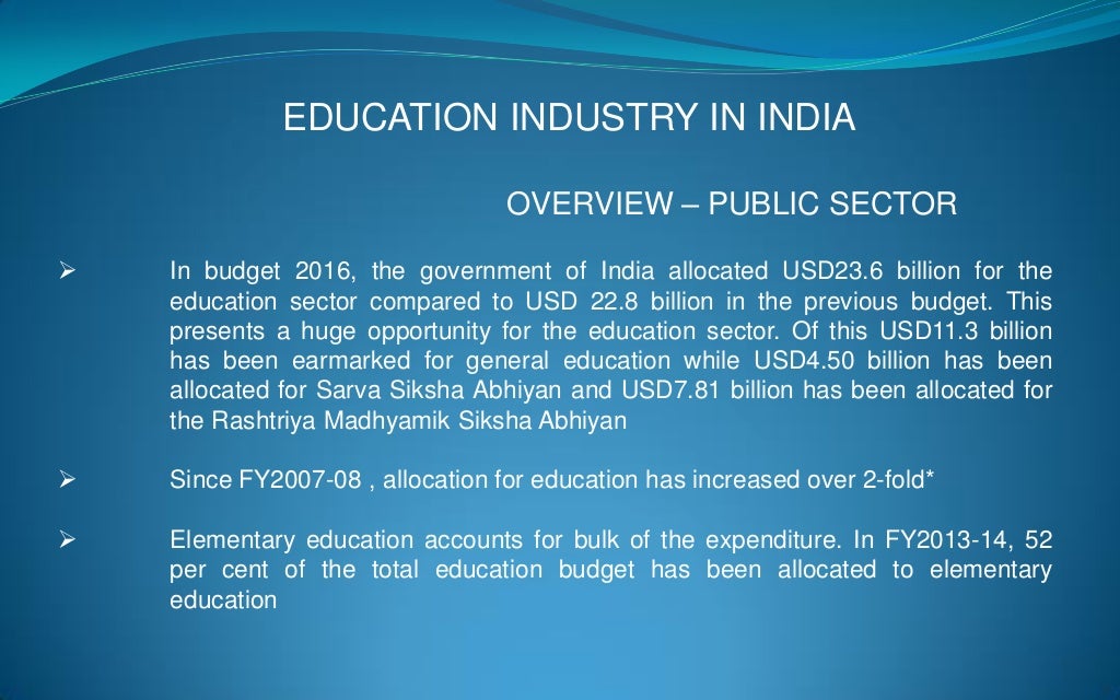 Education industry in india ppt