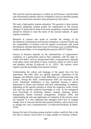 Education in function of Serbia cultural tourism development | PDF