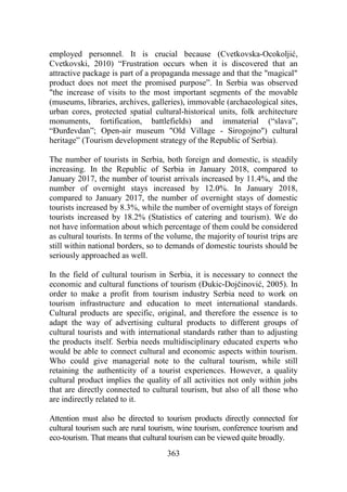 Education in function of Serbia cultural tourism development | PDF