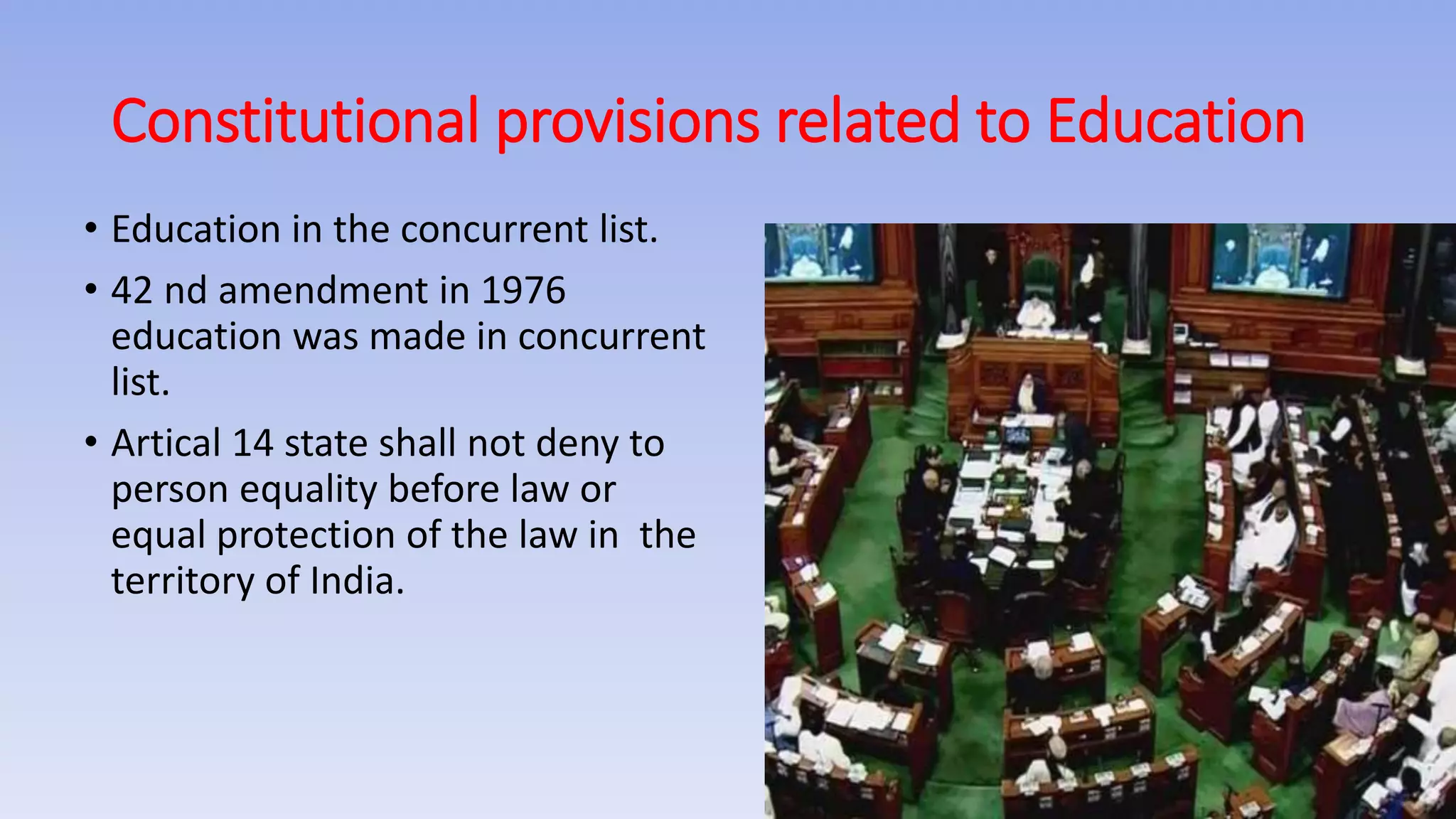 Education in indian constitution | PPTX