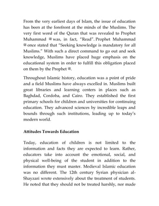 Education in islamic history | PDF | Islam | Religion & Spirituality