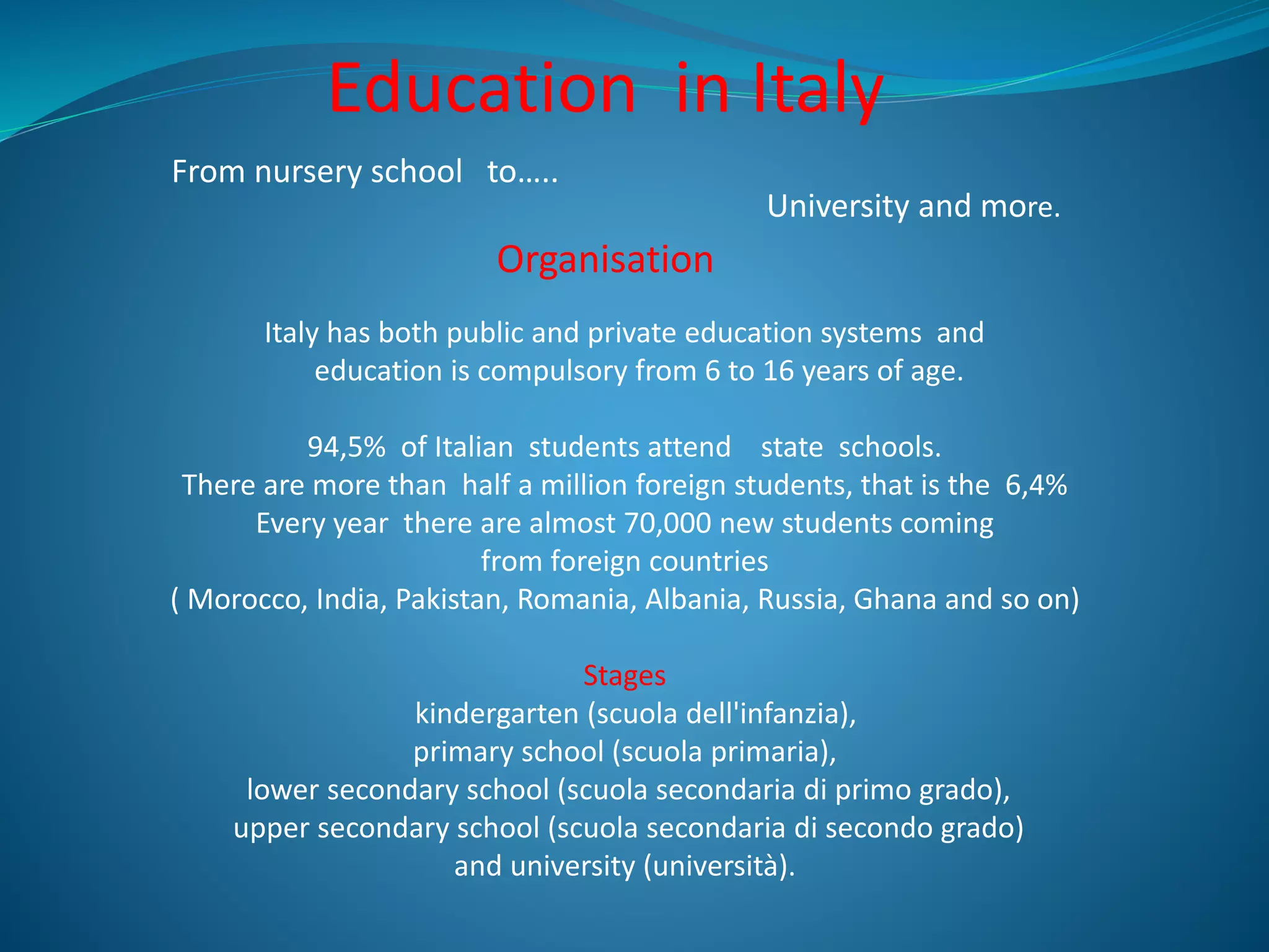 Education in italy | PDF