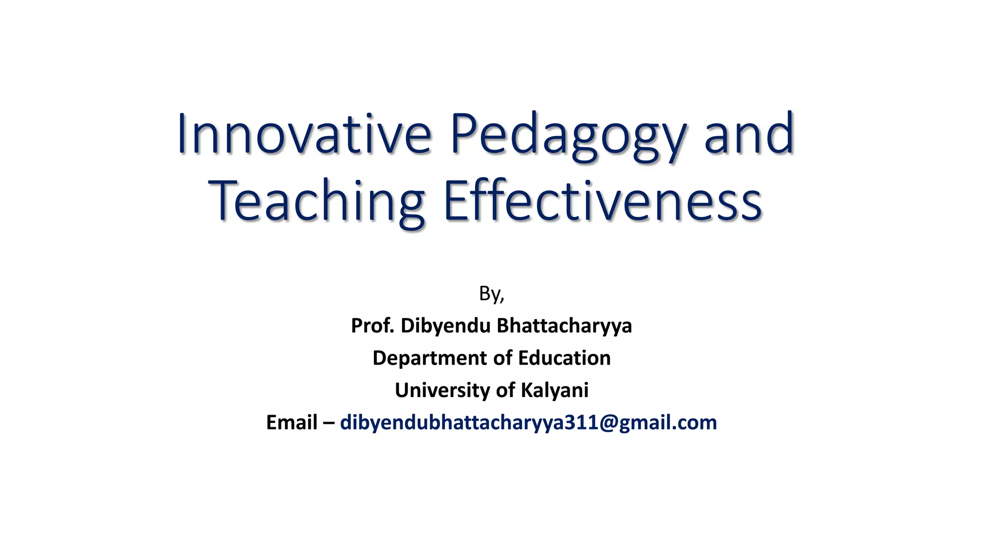 Innovative Pedagogy and Teaching Effectiveness | PPTX