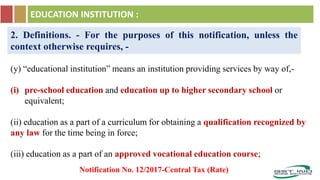 GST – IMPORTANT CONCEPT EDUCATION INSTITUTE INDIA | PPT