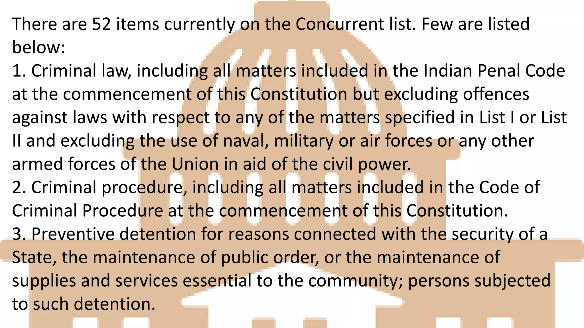 Education in the concurrent list | PPTX