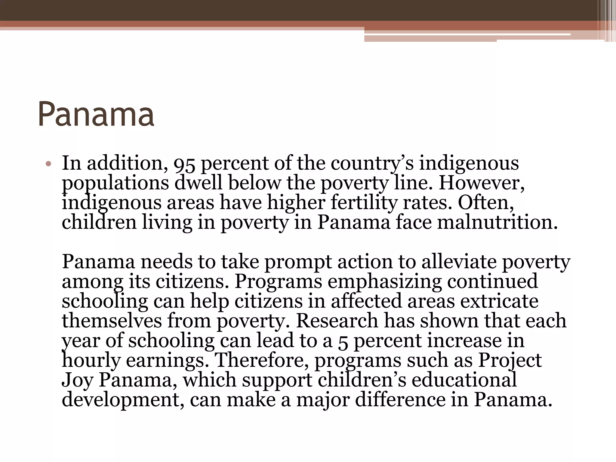 Education is Key to Alleviating Poverty in Panama | PPTX