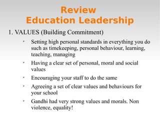 Education Leadership-Module 3: Values | PPT