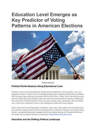 Education Level Emerges as Key Predictor of Voting Patterns in American ...