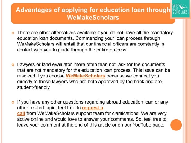 Education loan documents | PPT