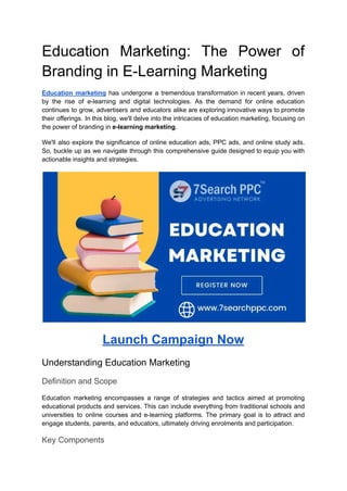 Education Marketing | Online Study Ads | PPC Ads | PDF