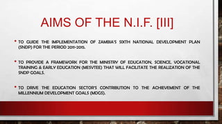 Zambia Education Sector in the Sixth National Development Plan | PPTX