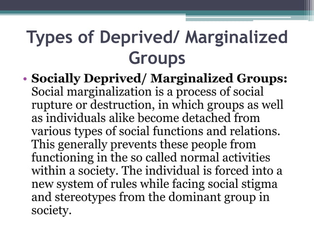 Education of marginalized and socially disadvantages segments.pptx ...