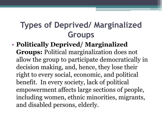 Education of marginalized and socially disadvantages segments.pptx ...