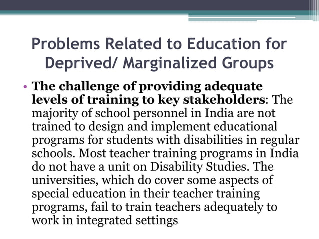 Education of marginalized and socially disadvantages segments.pptx ...