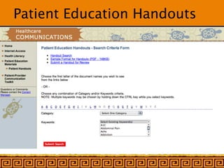 IHS Patient Education overview | KEY