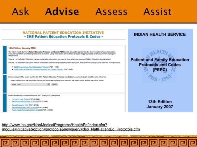 IHS Patient Education overview | KEY | Illegal Drugs, Tobacco ...